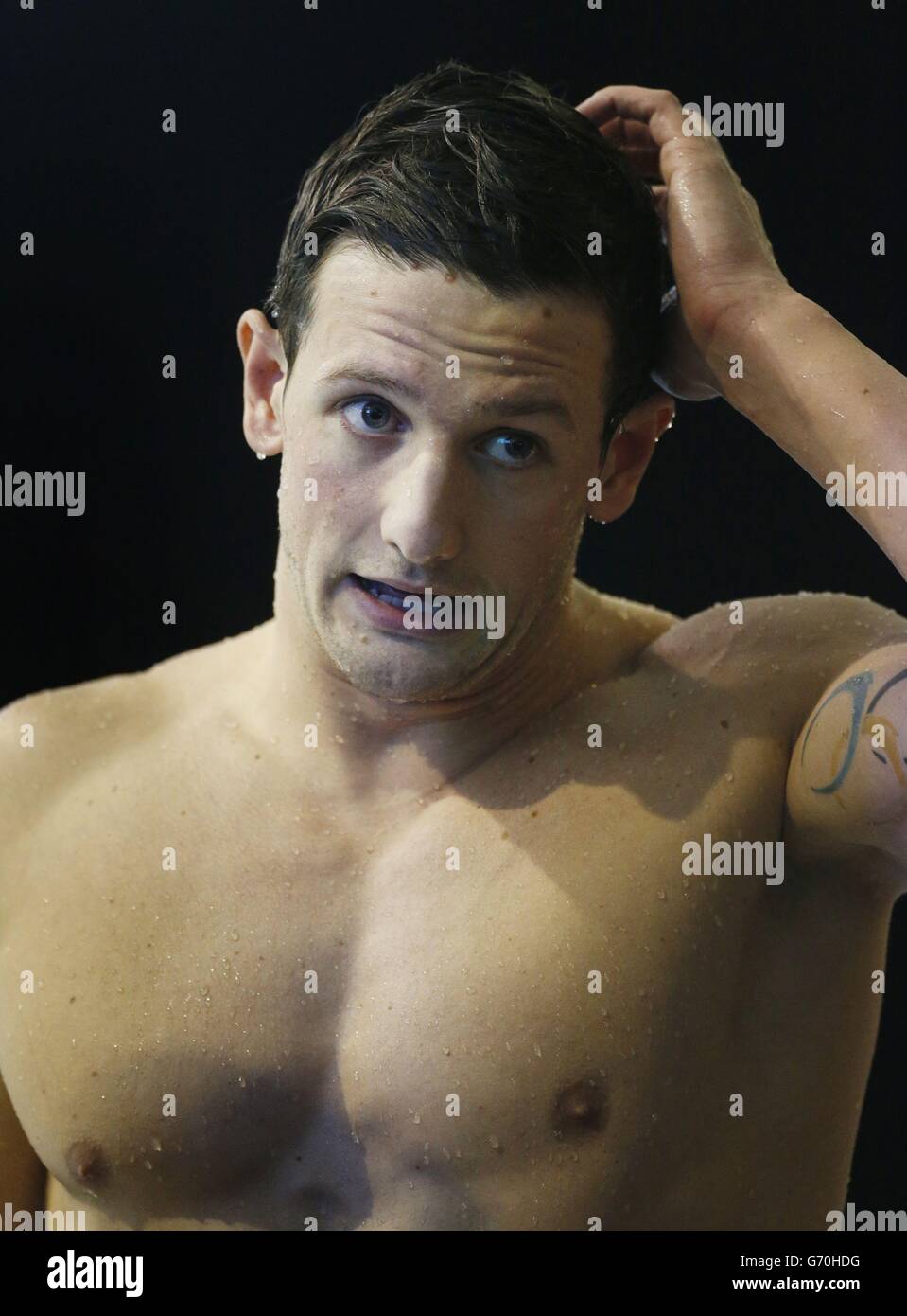 Michael Jamieson after winning the Mens Open 200m Breaststroke during ...