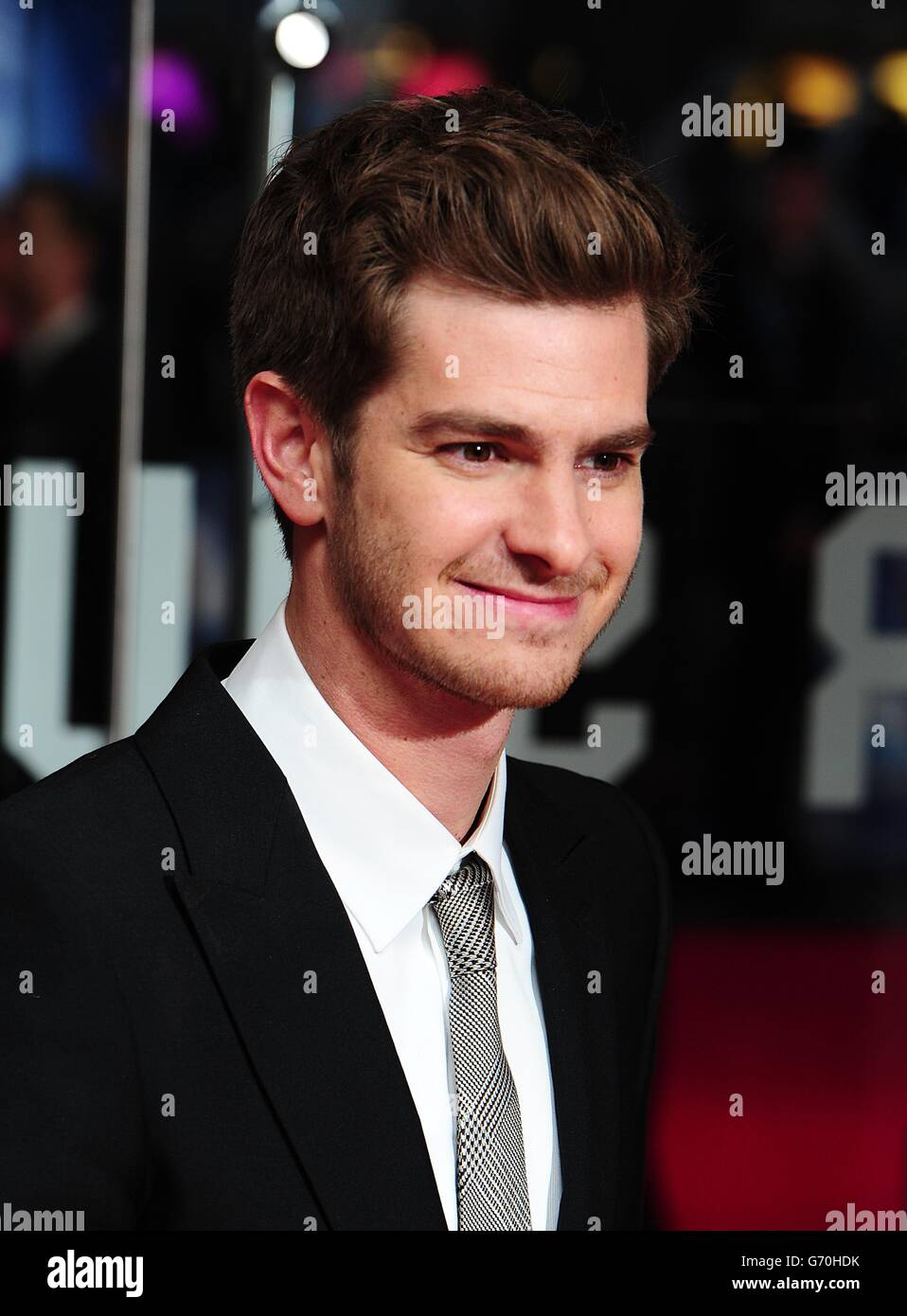 Andrew Garfield arriving for the world premiere of the film The Amazing ...