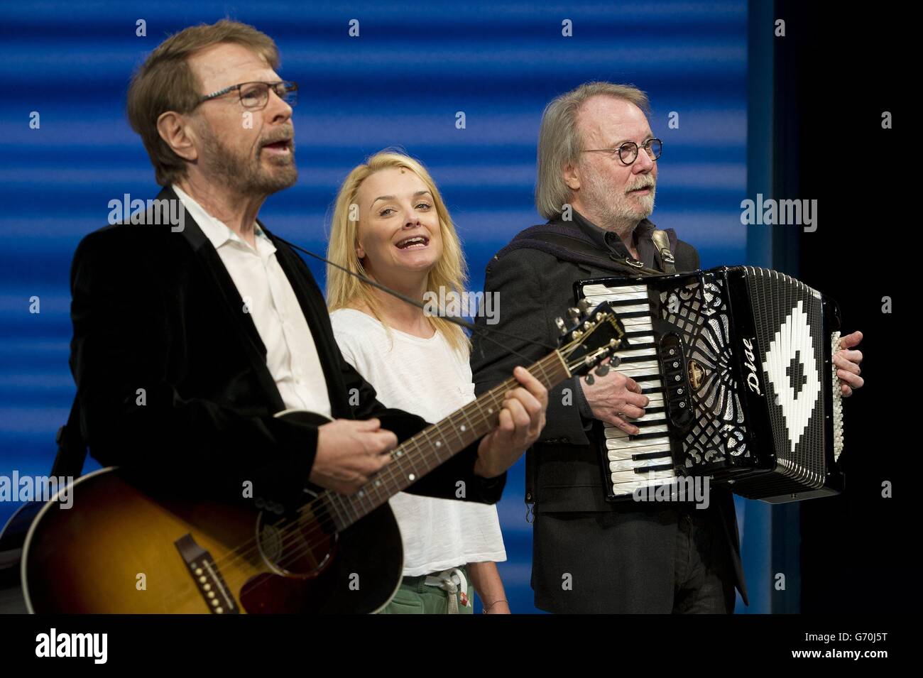 ABBA's Bjorn Ulvaeus and Benny Andersson (right) rehearse with Emma ...