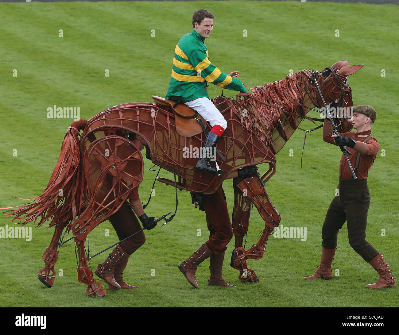 Jockey Fran Berry rides Joey the star of War horse during Big Bad Bob ...