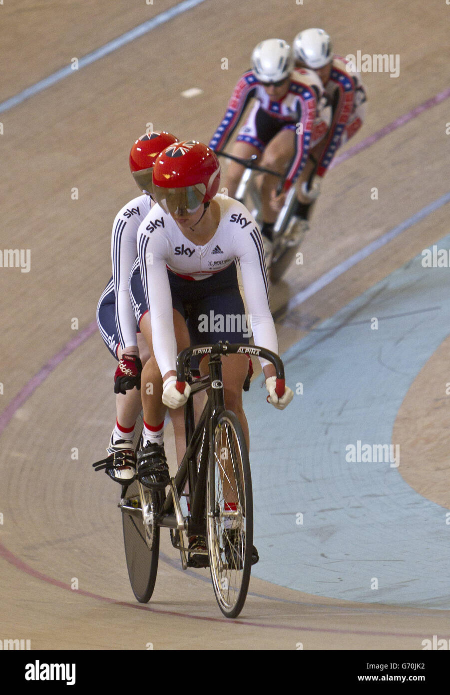 Great Britain's Sophie Thornhill (second front) and Rachel James ...