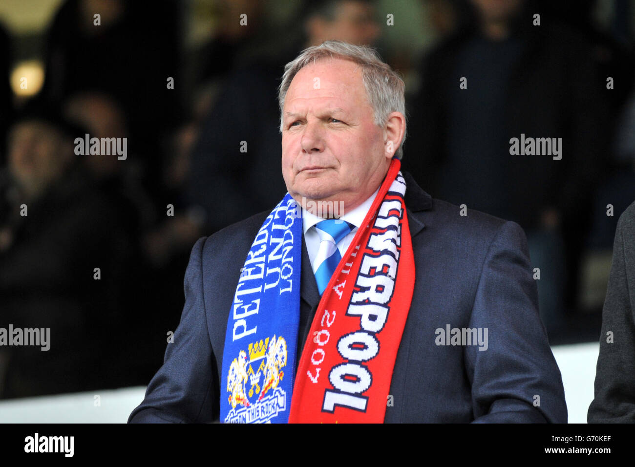Peterborough United director of football Barry Fry in the stands with a ...