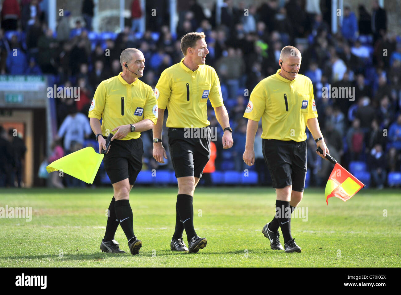 Referee Darren Sheldrake with assistants Mark Griffiths (left) and Ian ...
