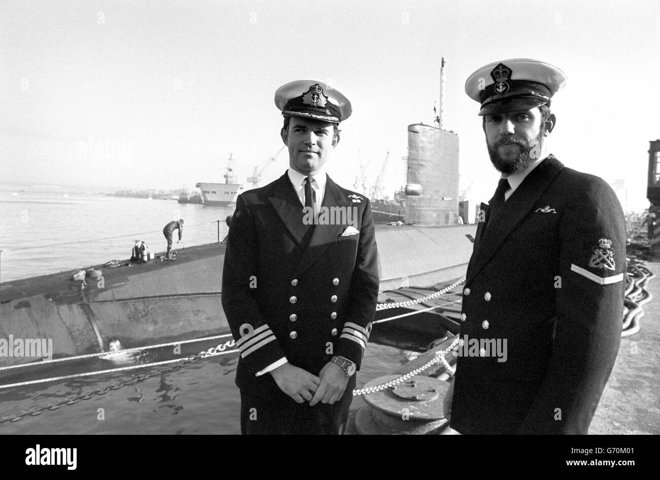 HMS Conqueror captain Stock Photo - Alamy