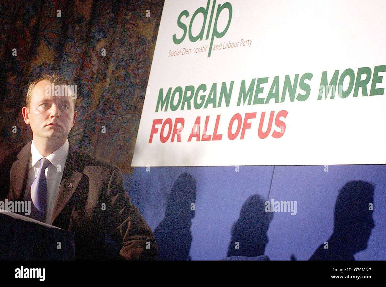 Martin Morgan, the SDLP European candidate, speaking at the launch ...