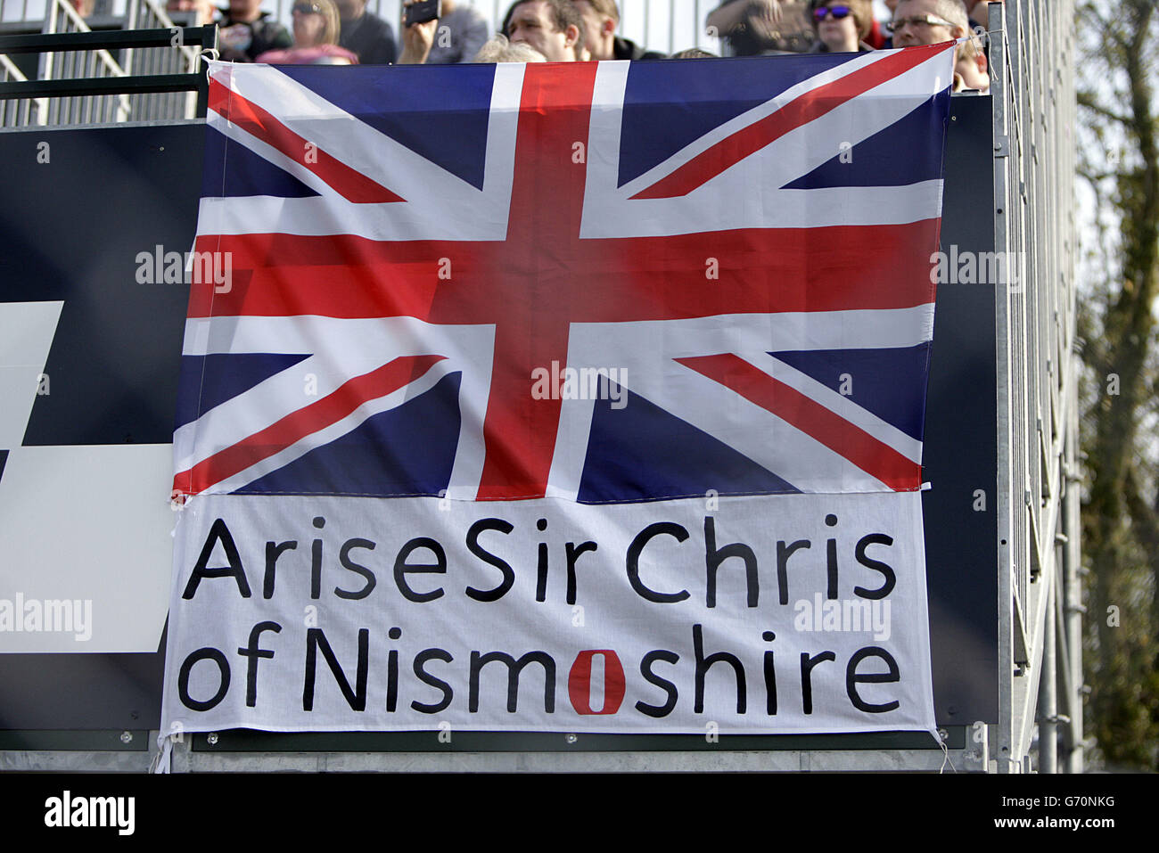 A banner showing support for Nissan GT Academy Team's Sir Chris Hoy ...