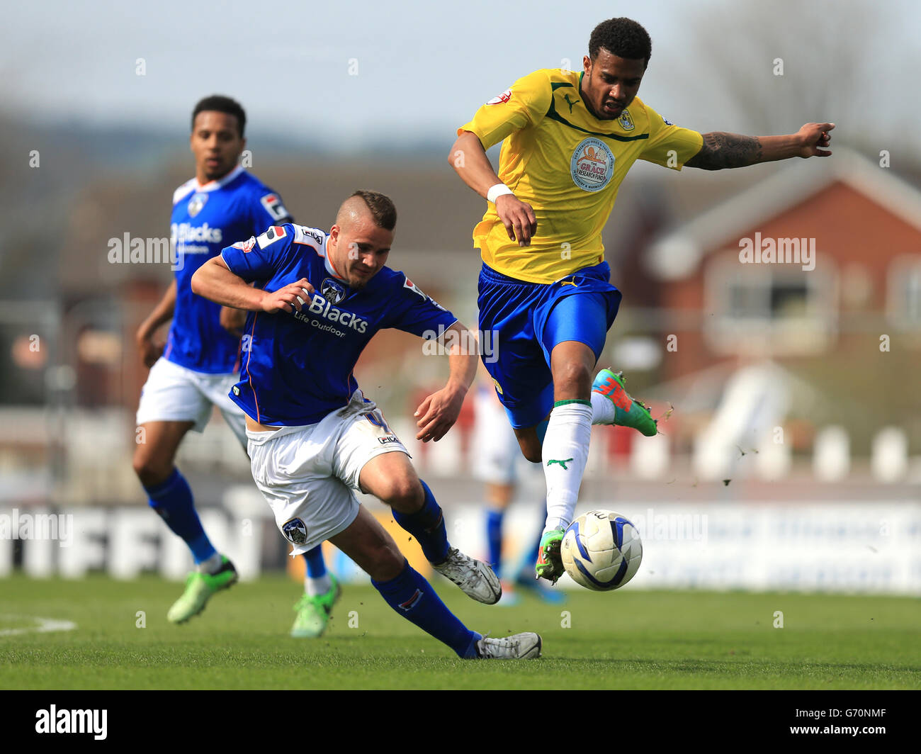 Oldham Athletic's James Wesolowski and Coventry City's Cyrus Christie ...