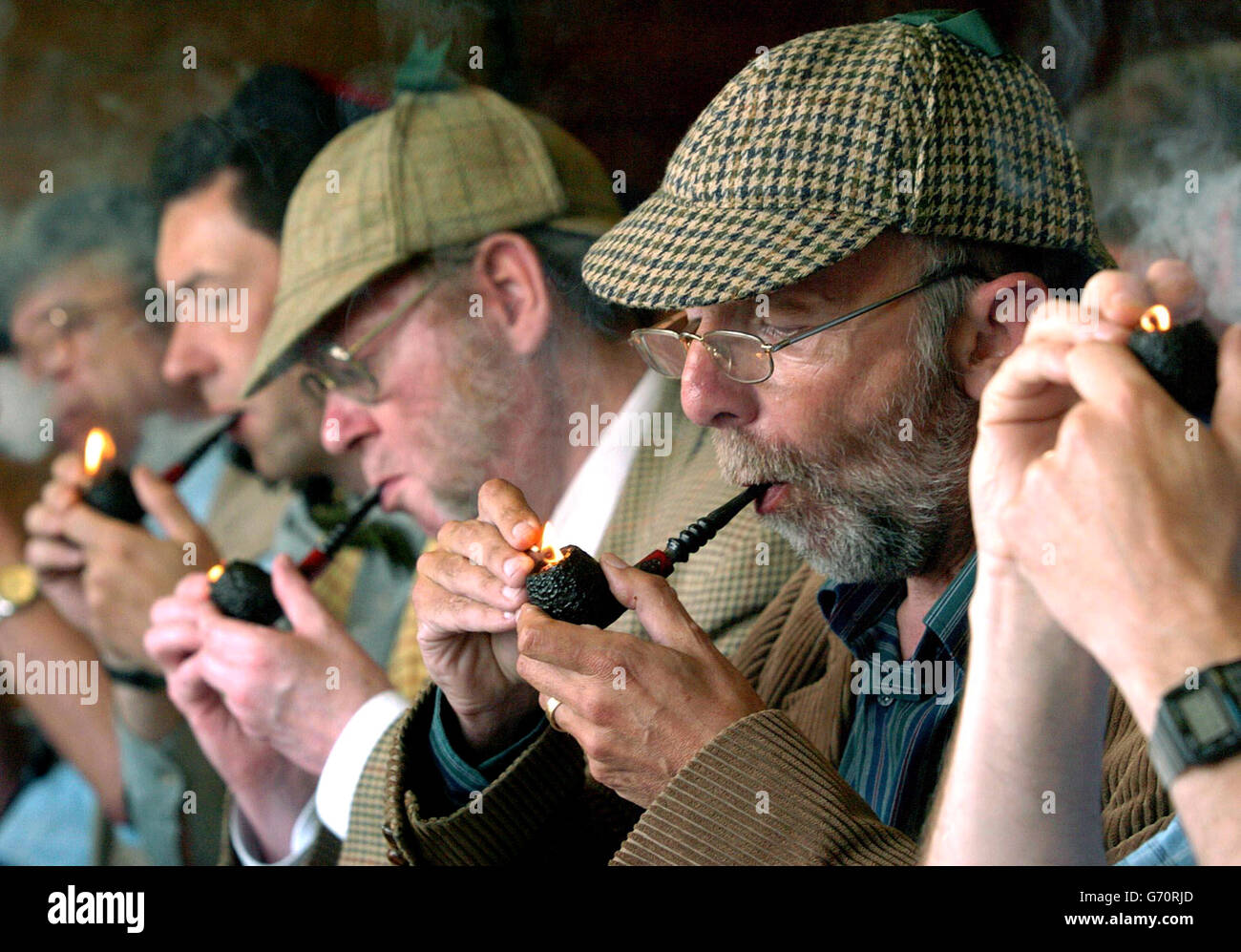 Lighting up time during the british pipesmoking championships in knowle ...