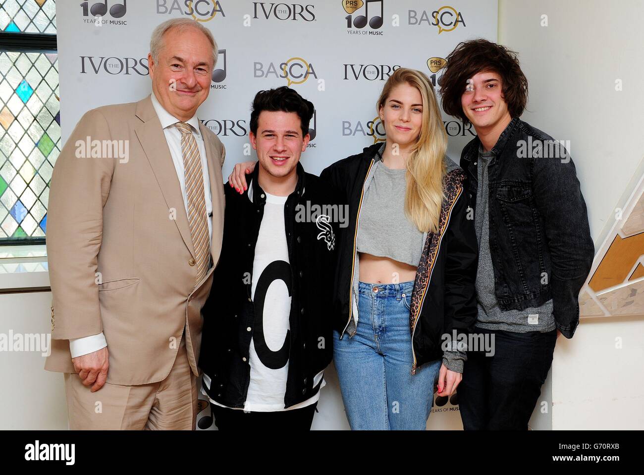 Paul Gambaccini with Dan Rothman, Hannah Reid and Dominic 'Dot' Major ...