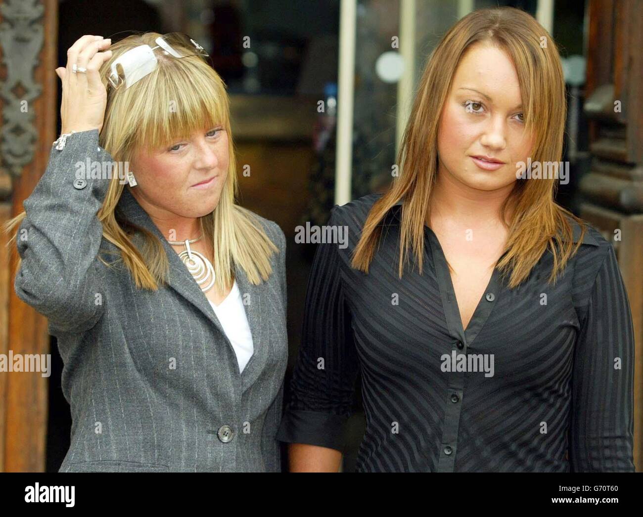 Kate Wrigley (left) and Jenna Ellis outside in a court in Rennes, north ...