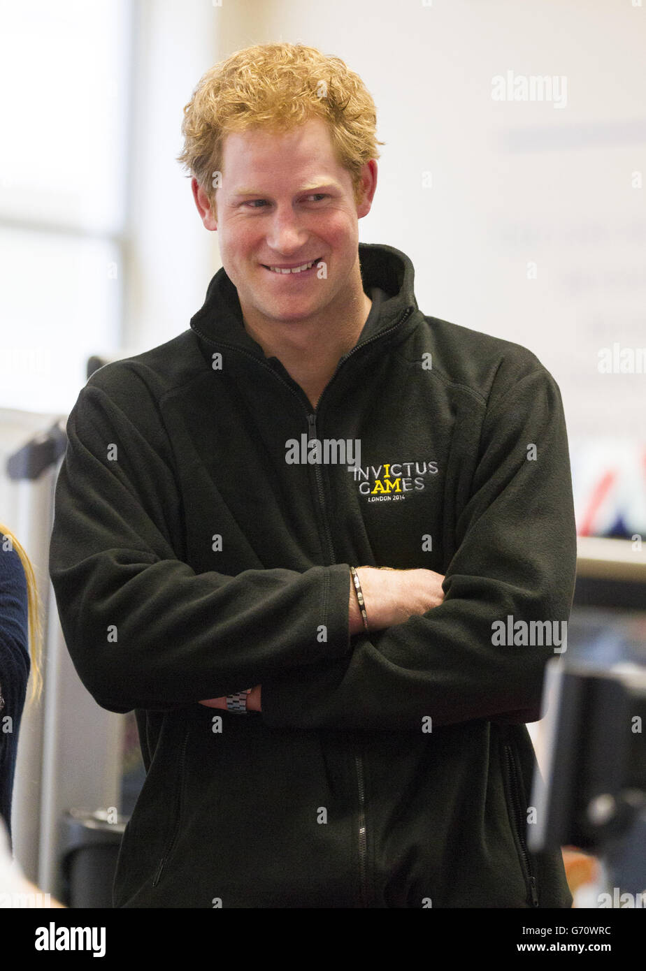 Prince Harry during a visit to the Help For Heroes gym at Tedworth ...