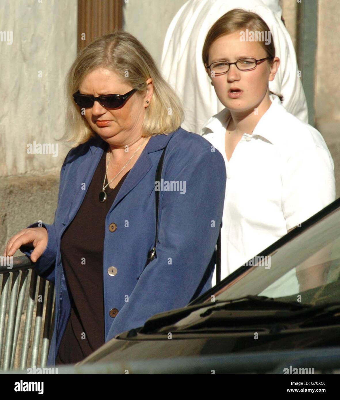 Sue Dickinson and her daughter Jenny arrive at Rennes court, France ...