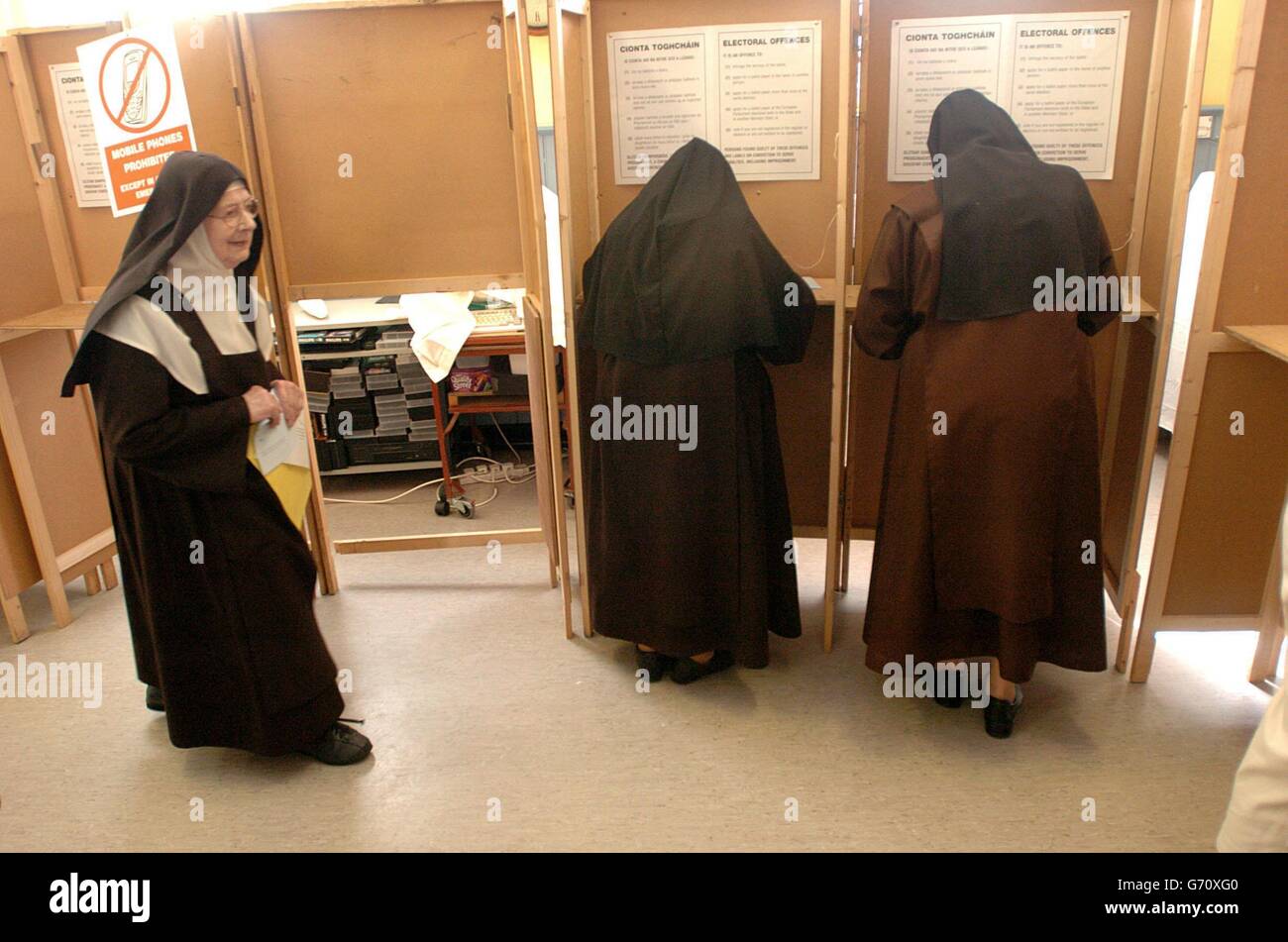 Nuns Vote at European Elections Stock Photo - Alamy