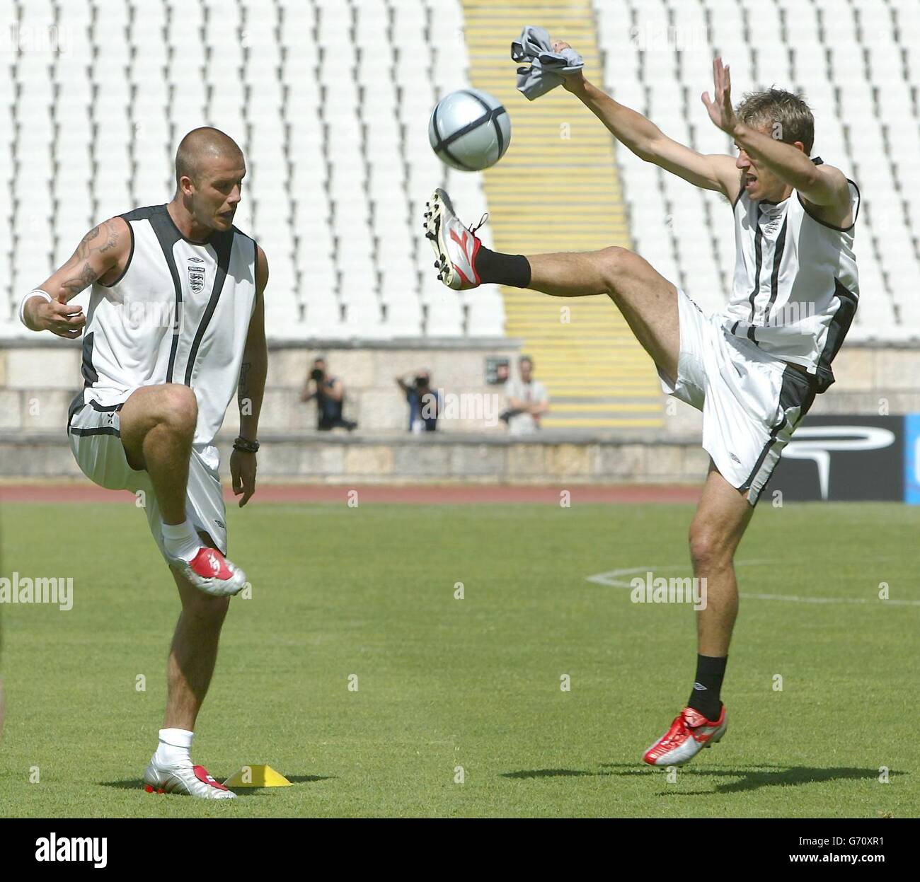 Euro 2004 England Training Stock Photo - Alamy