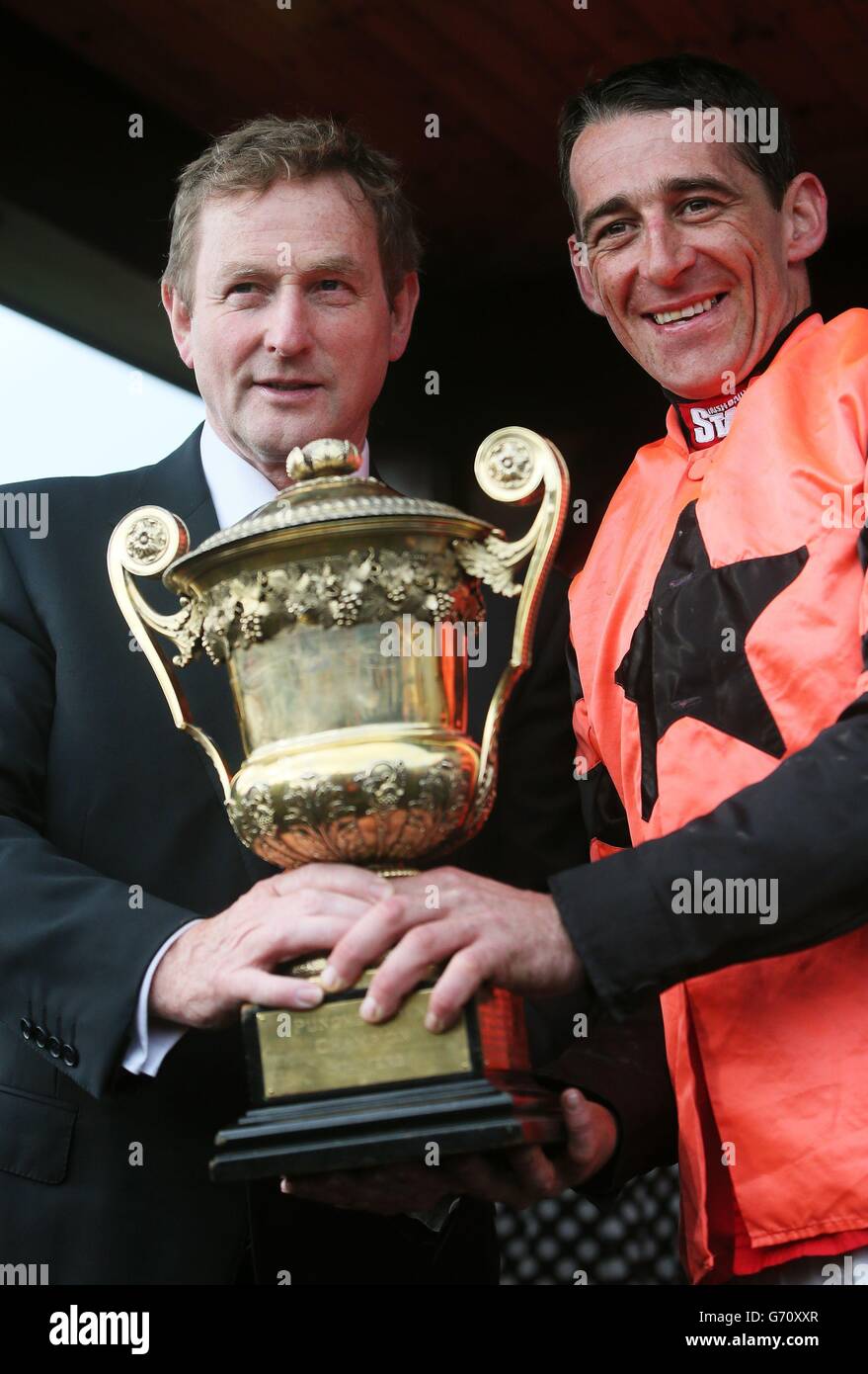 An Taoiseach Enda Kenny with jockey Davy Russell after Jetson won the ...