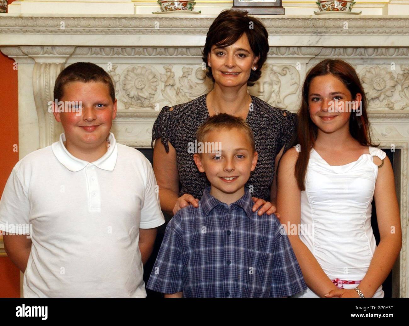 Cherie blair with l r ethan boutcher hi-res stock photography and ...