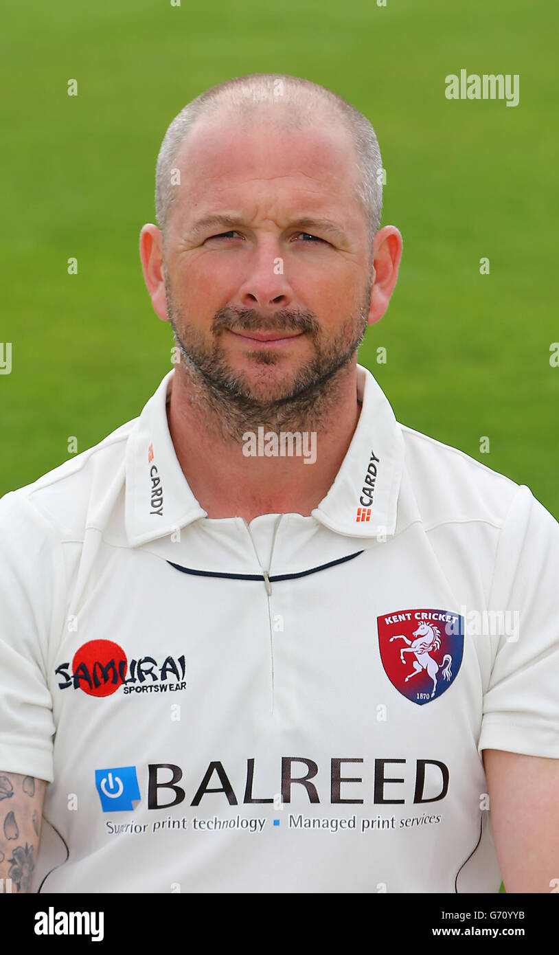 Stevens during the media day at the st lawrence ground hi-res stock ...