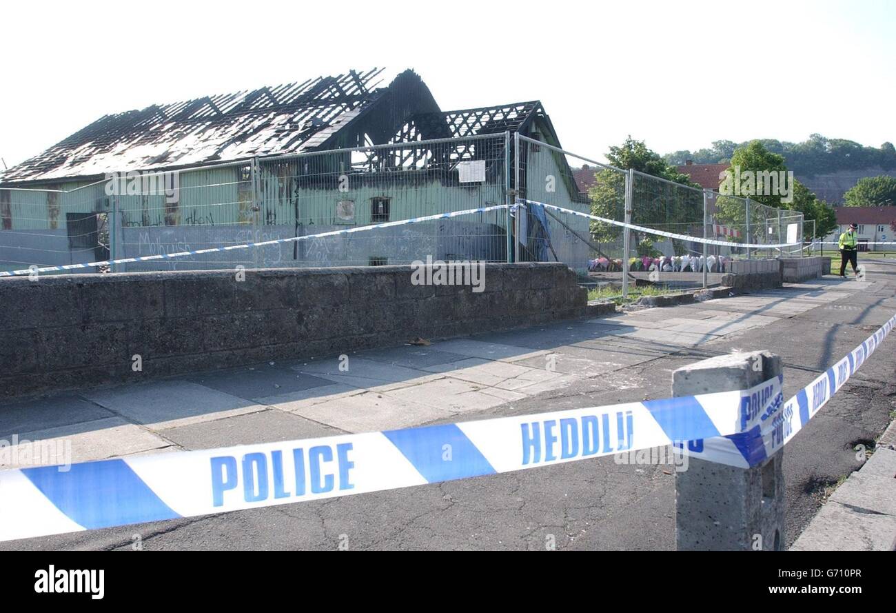 The disused hall in the Caerau area of Cardiff that was the scene of a ...