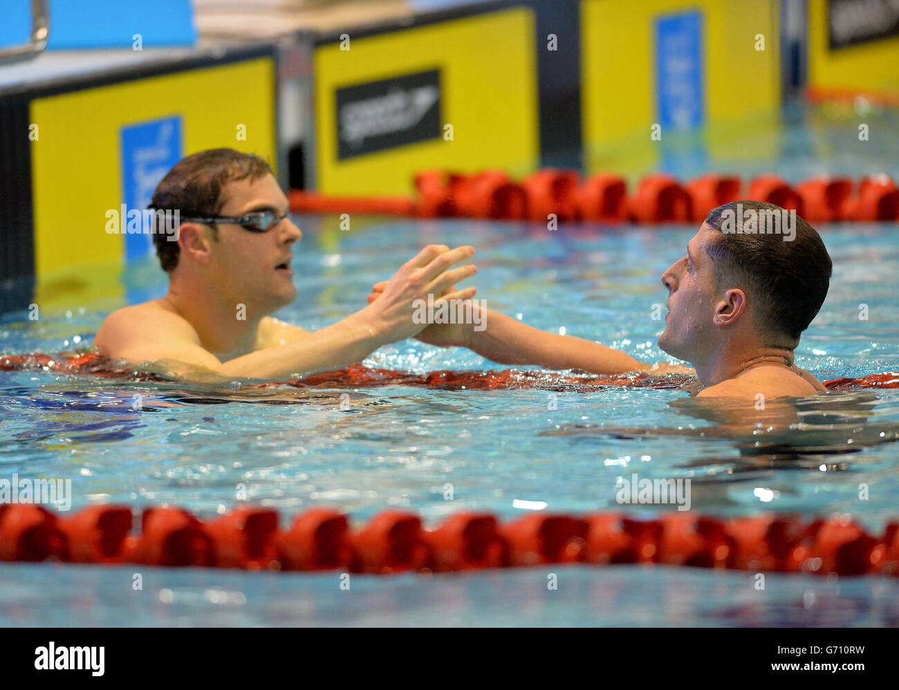 Chris Walker-Hebborn (right) Liam Tancock congratulate one another ...