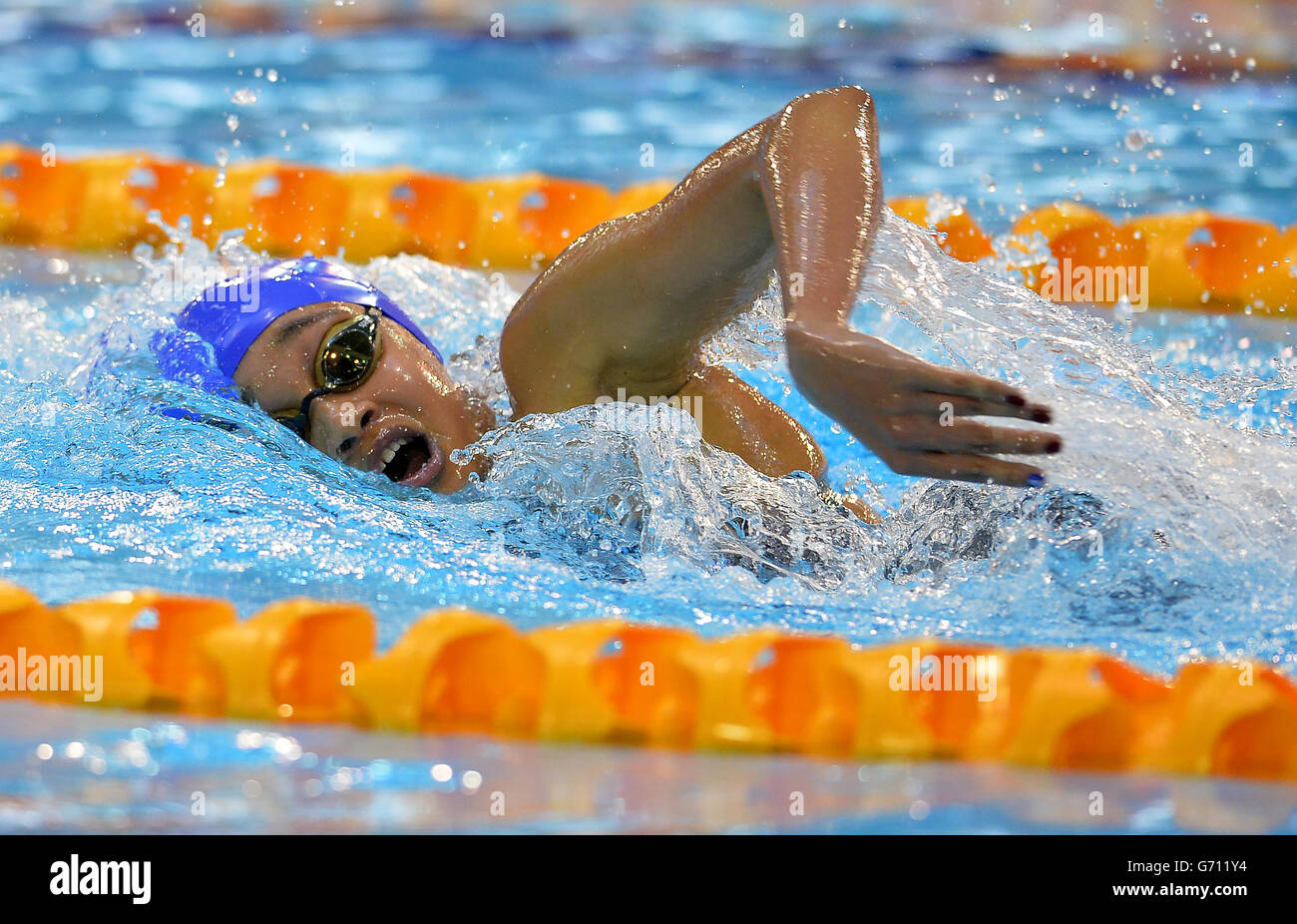 Alice Dearing competing in the Womans Open 400m Freestyle heats during ...