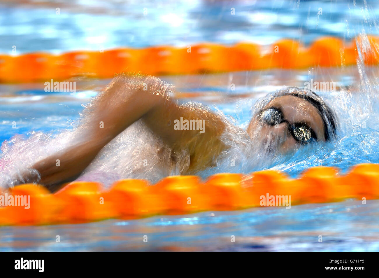 Eleanor Faulkner competing in the Womans Open 400m Freestyle heats ...