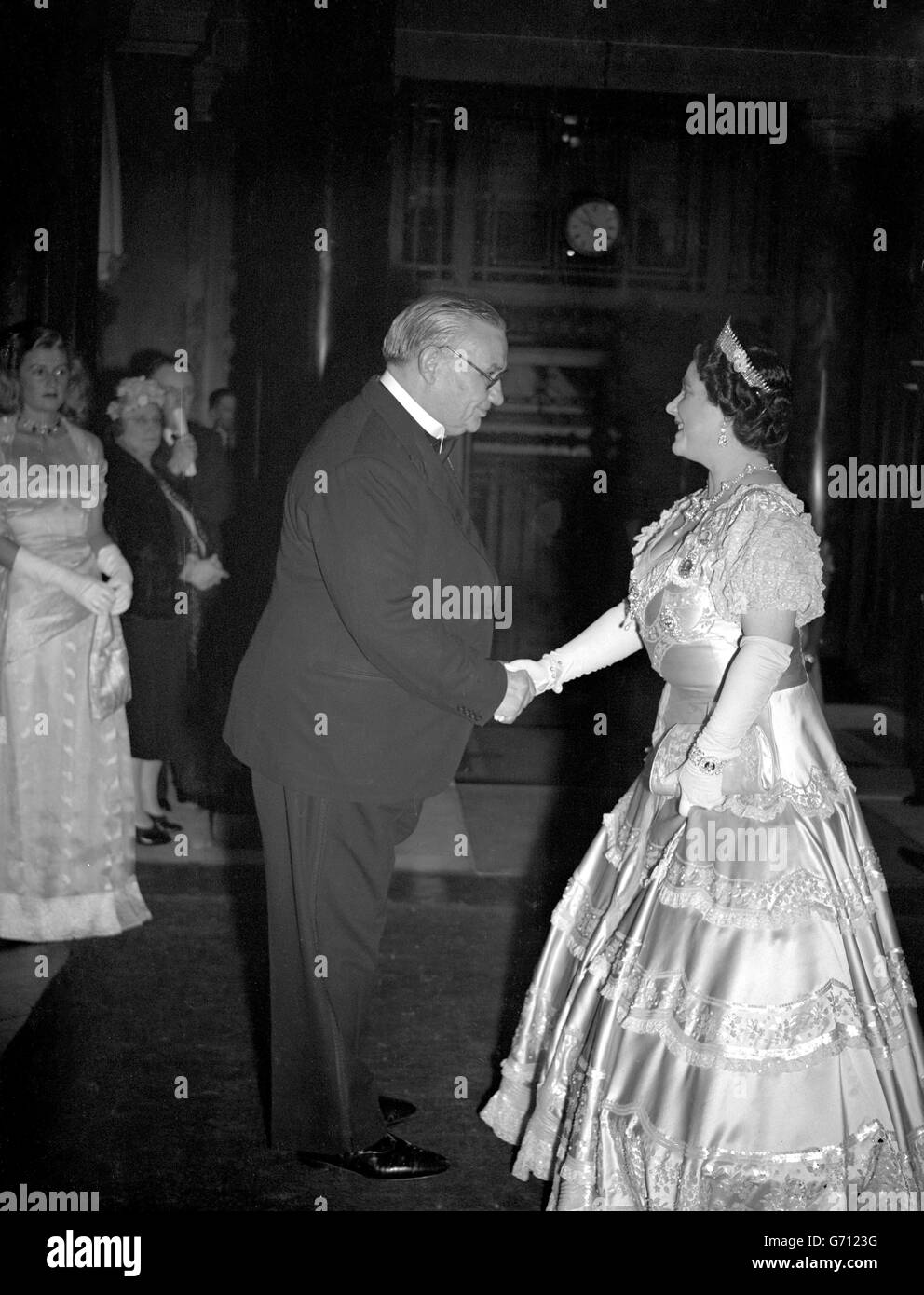 The Rt. Hon. Ernest Bevin, Foreign Secretary, being presented to the ...