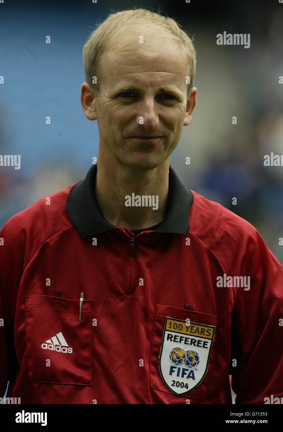 Referee Mike Riley during the opening match in the FA Summer tournament ...