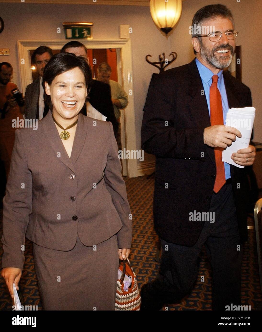 Sinn Fein leader Gerry Adams and Mary Lou McDonald, Sinn Fein European ...