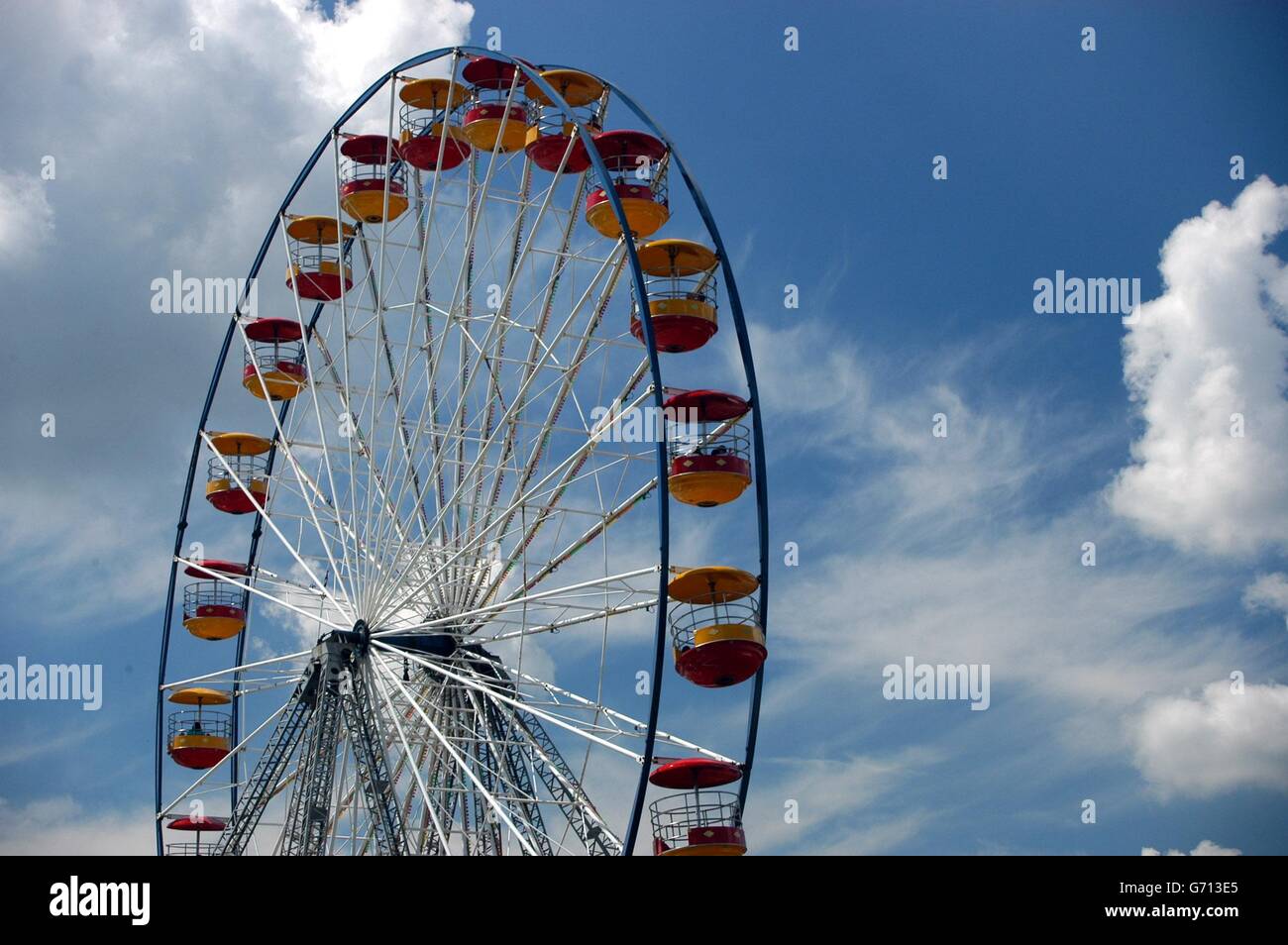 A view of the big wheel at the fairground on York racecourse Stock ...
