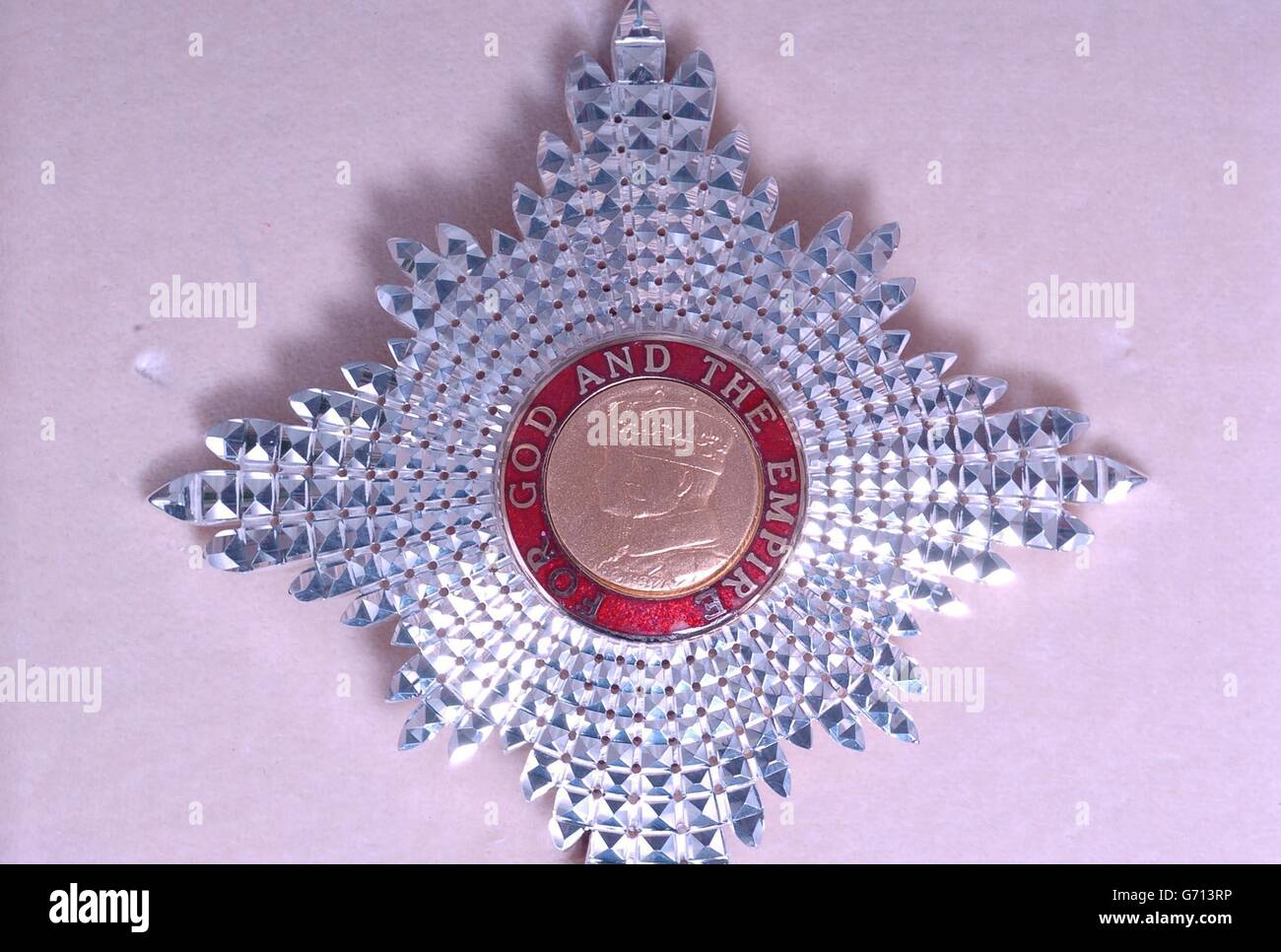 A piece of insignia of the Knight of the Order of the British Empire ...