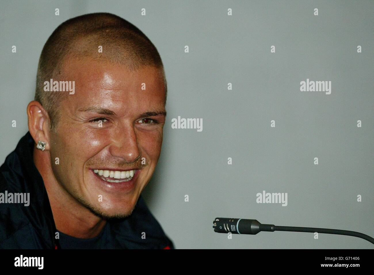 England Captain David Beckham smiles during a press conference at the ...