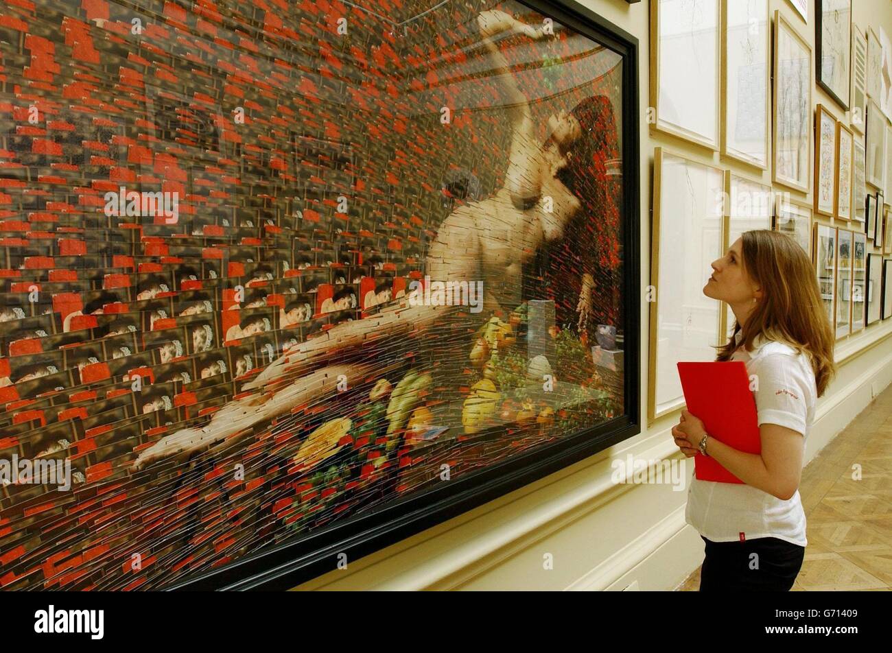 Hanging at the royal academys summer exhibition hi-res stock ...