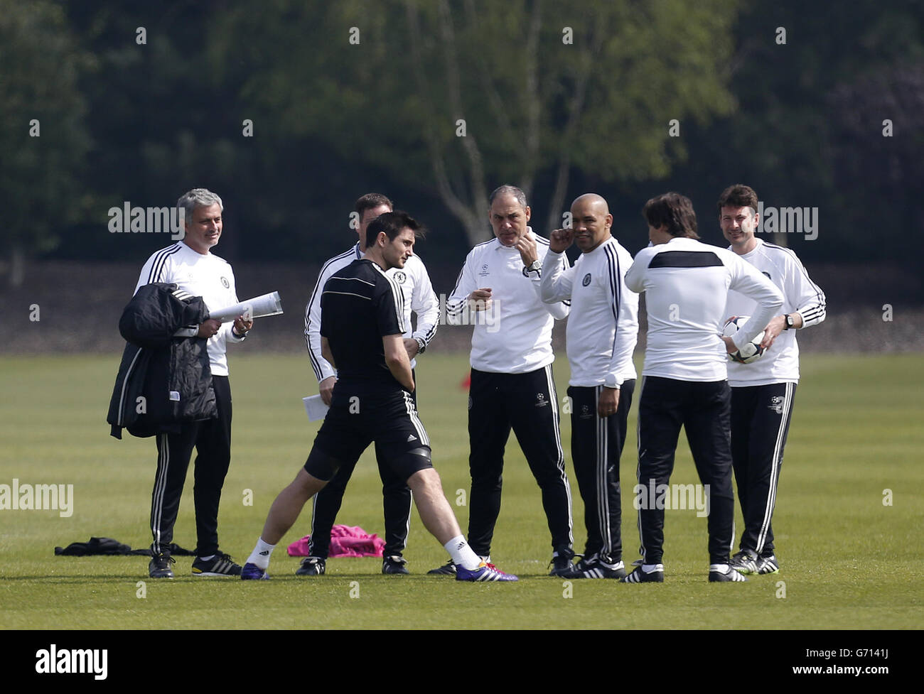 Chelsea management team including Jose Mourinho (left), Steve Holland ...