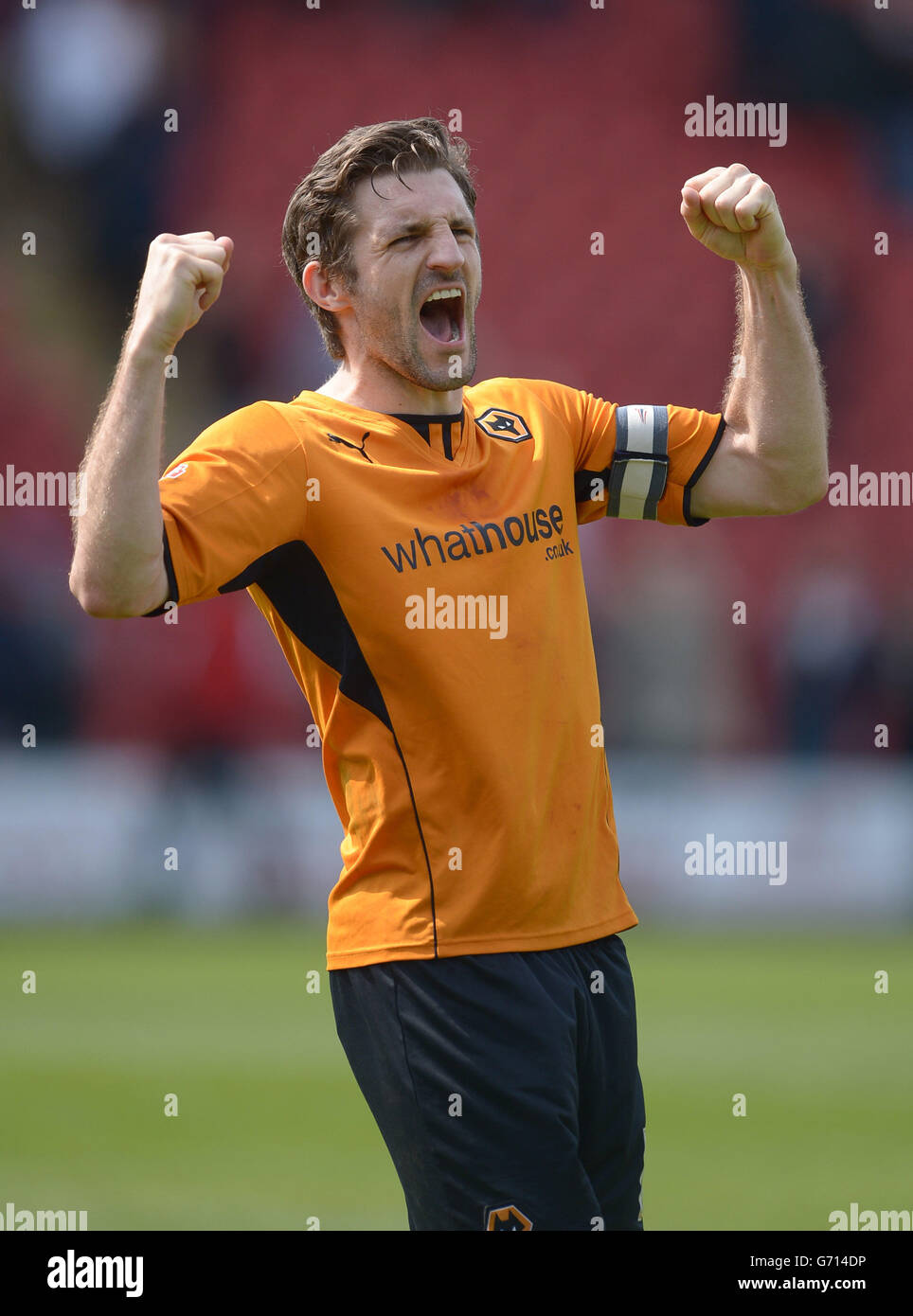 Wolverhampton Wanderers' Captain Sam Ricketts celebrates at the end of ...