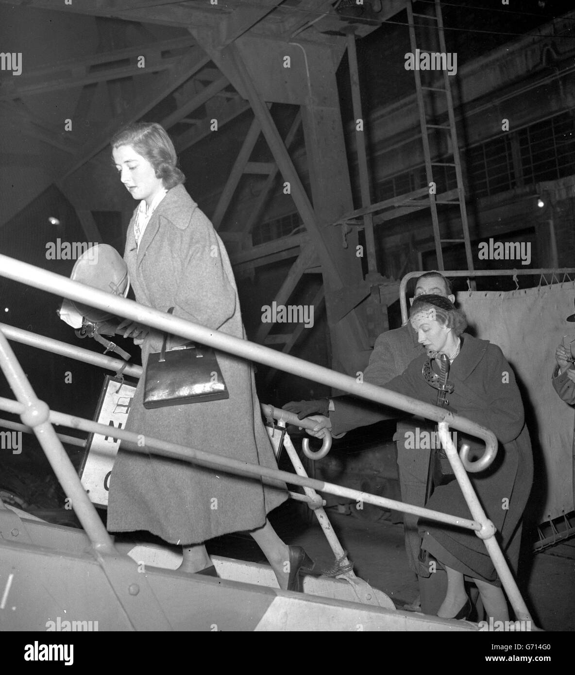 Lady Fermoy and her daughter on their way to France Stock Photo - Alamy