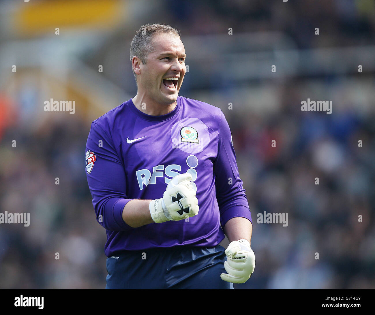 Blackburn Rovers' keeper Paul Robinson celebrates the first goal ...