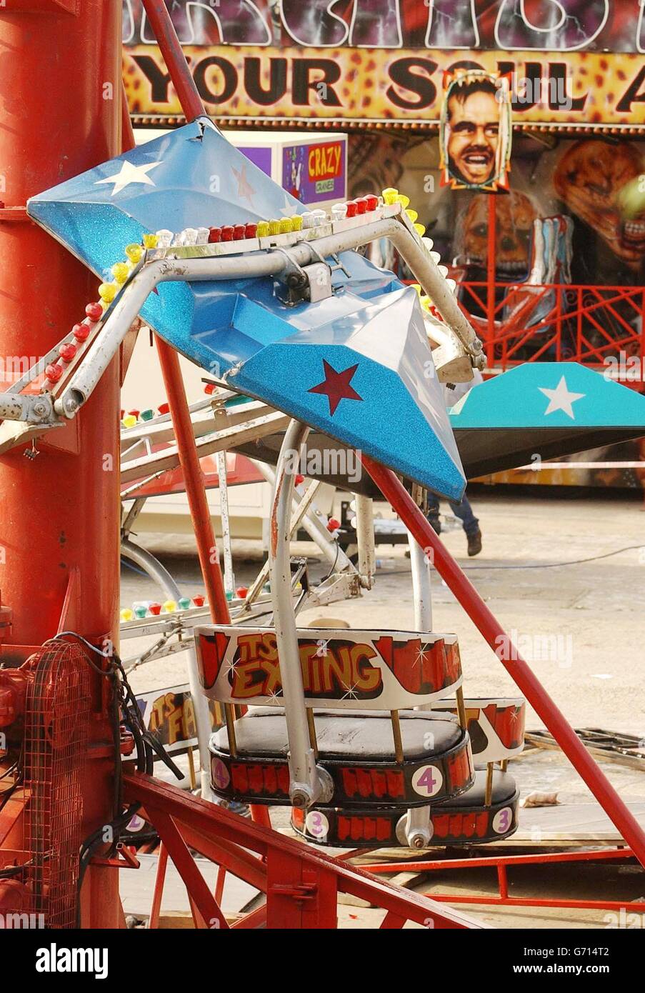 Funfair accident in London Stock Photo - Alamy