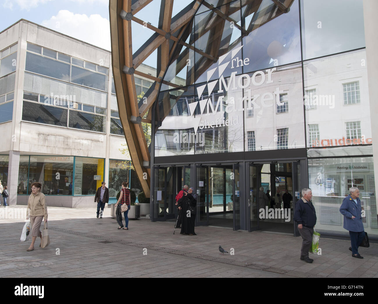 A general view of the exterior of the new Moor Market in Sheffield ...