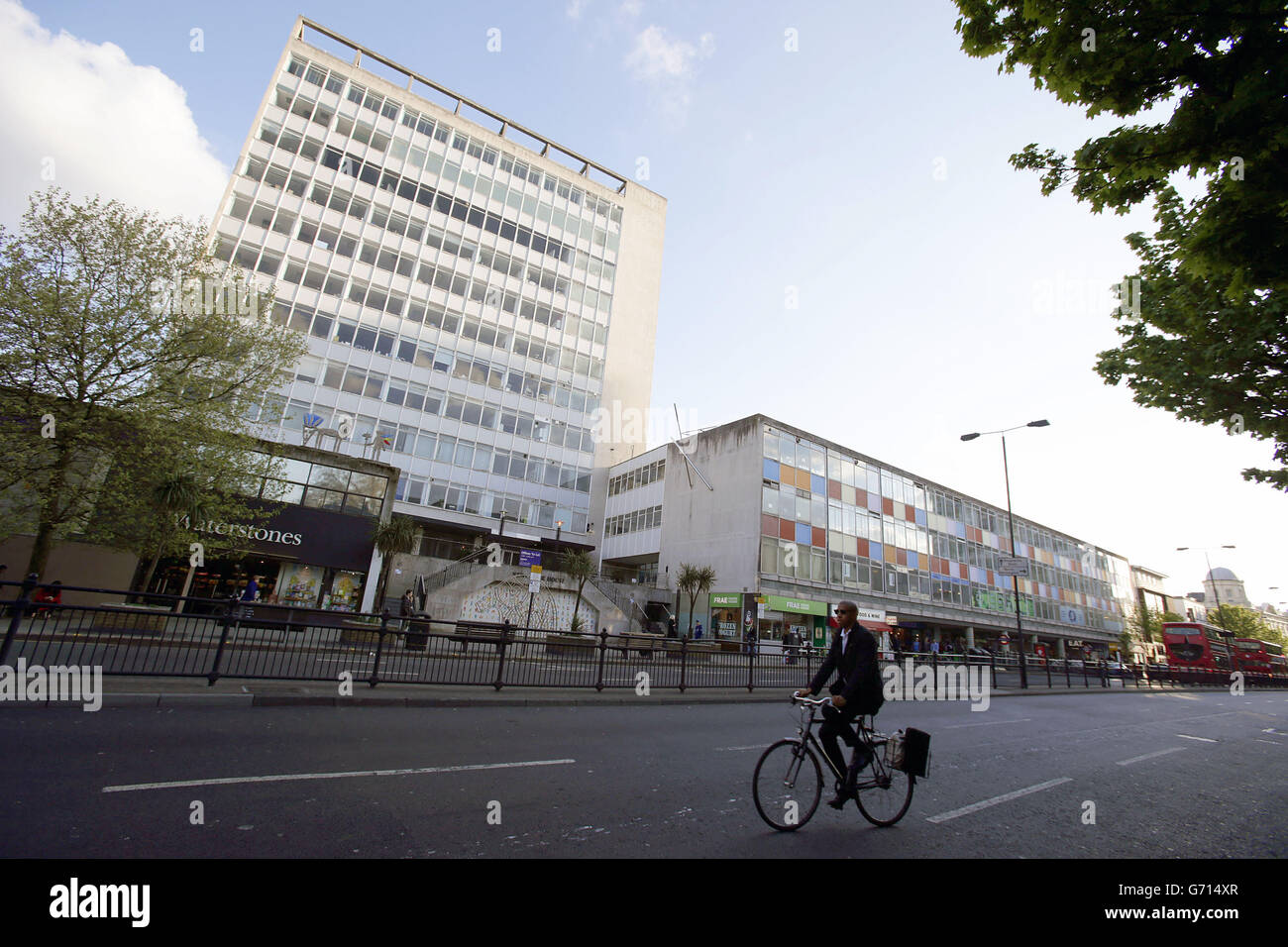 An exterior view of Newcombe House tower block (left) and David Game ...