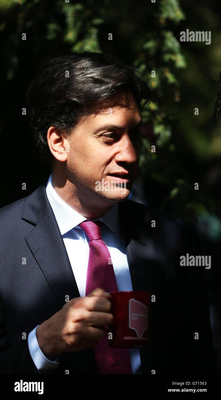 Ed Miliband during a visit to The Conservation Volunteers (TCV) Green ...
