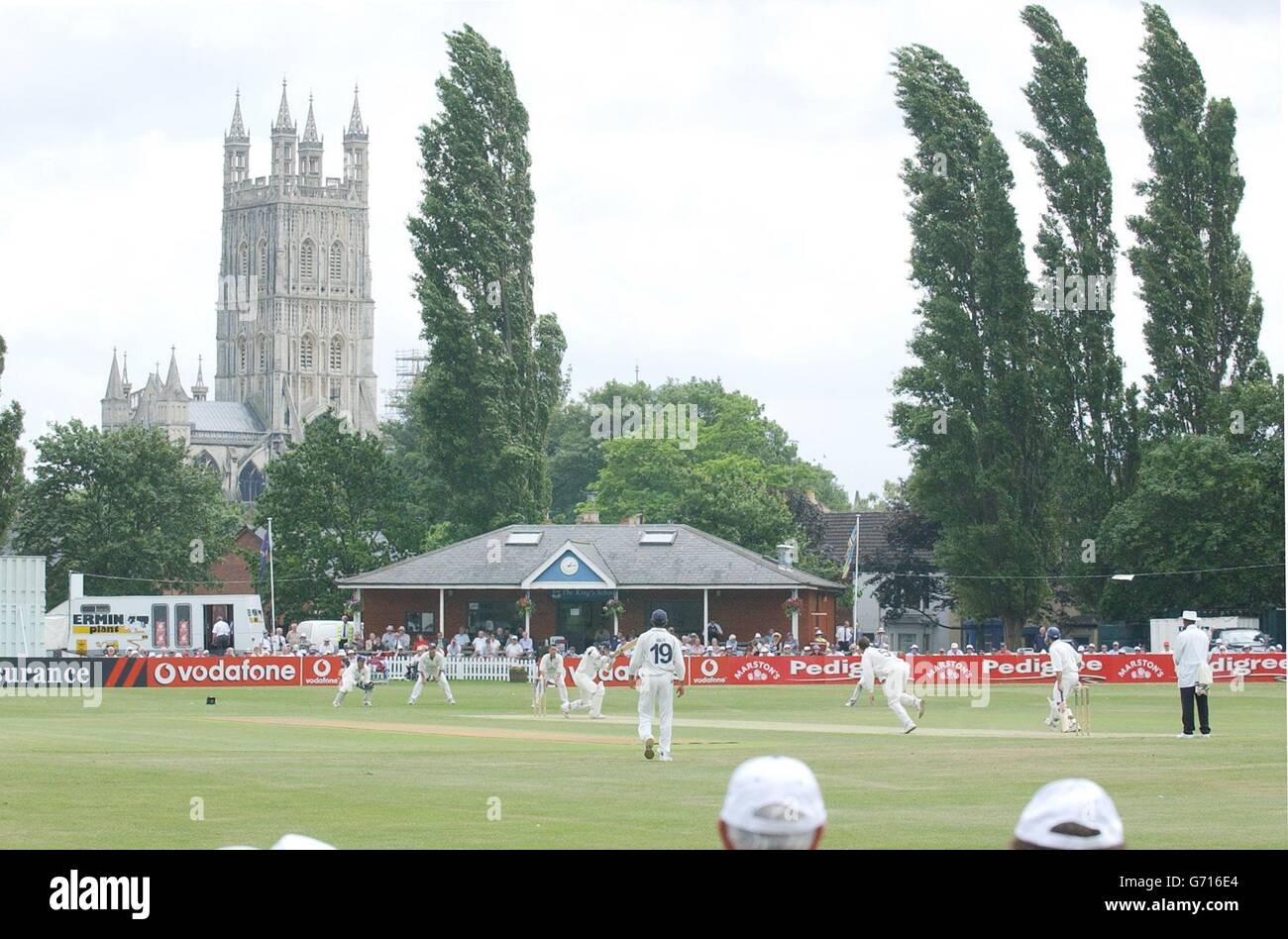 Middlesex players Sven Koenig and Ed Joyce batting on the King's School ...