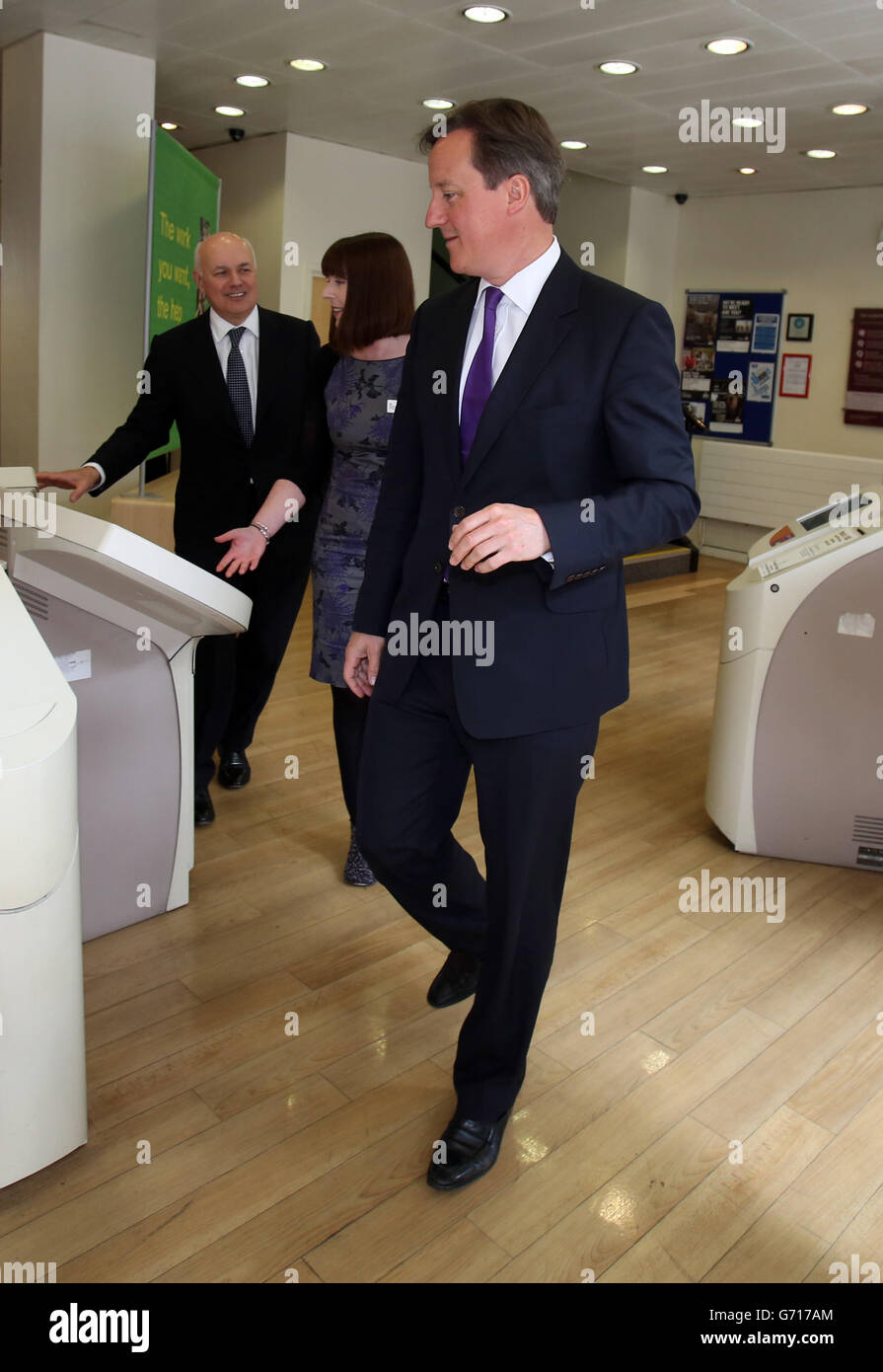 Prime Minister David Cameron Iain Duncan Smith (left), during a visit ...