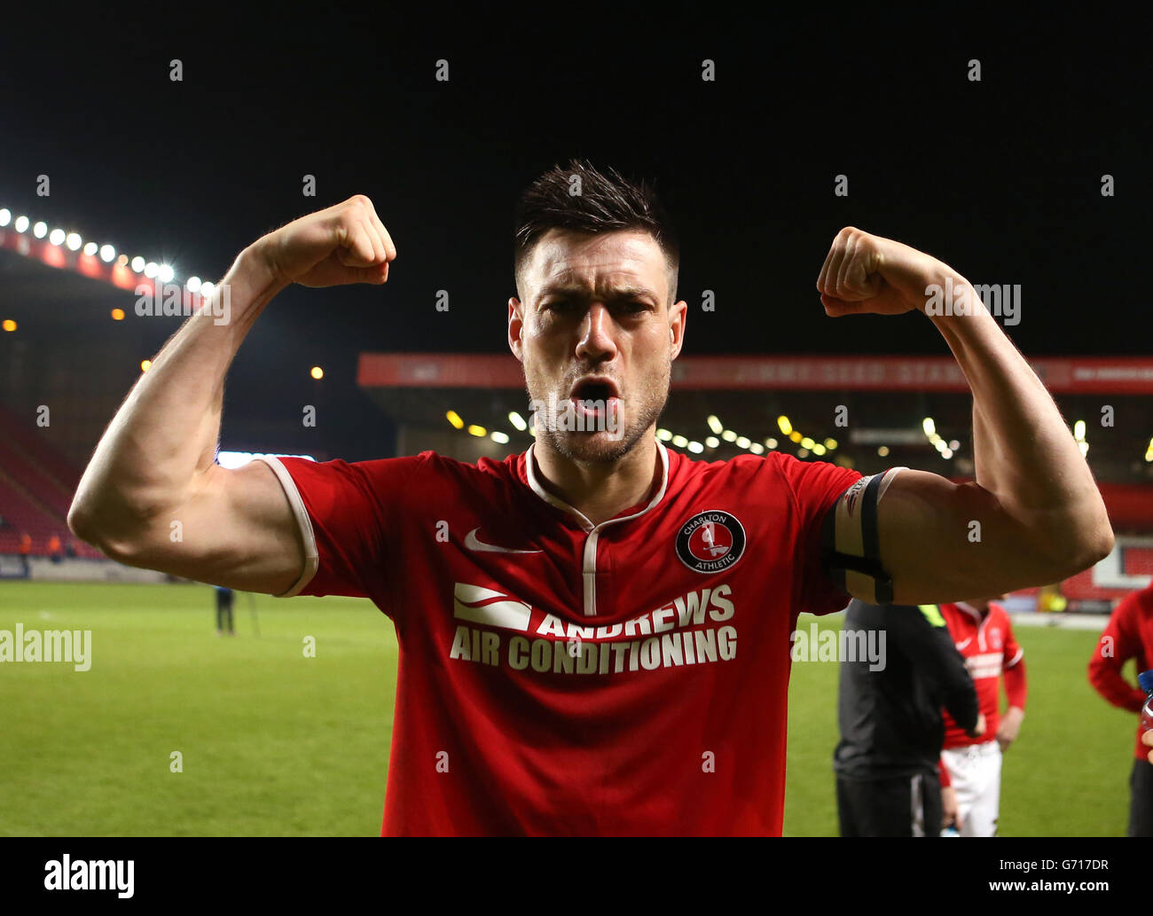 Charlton Athletic's captain and goalscorer Johnnie Jackson celebrates ...