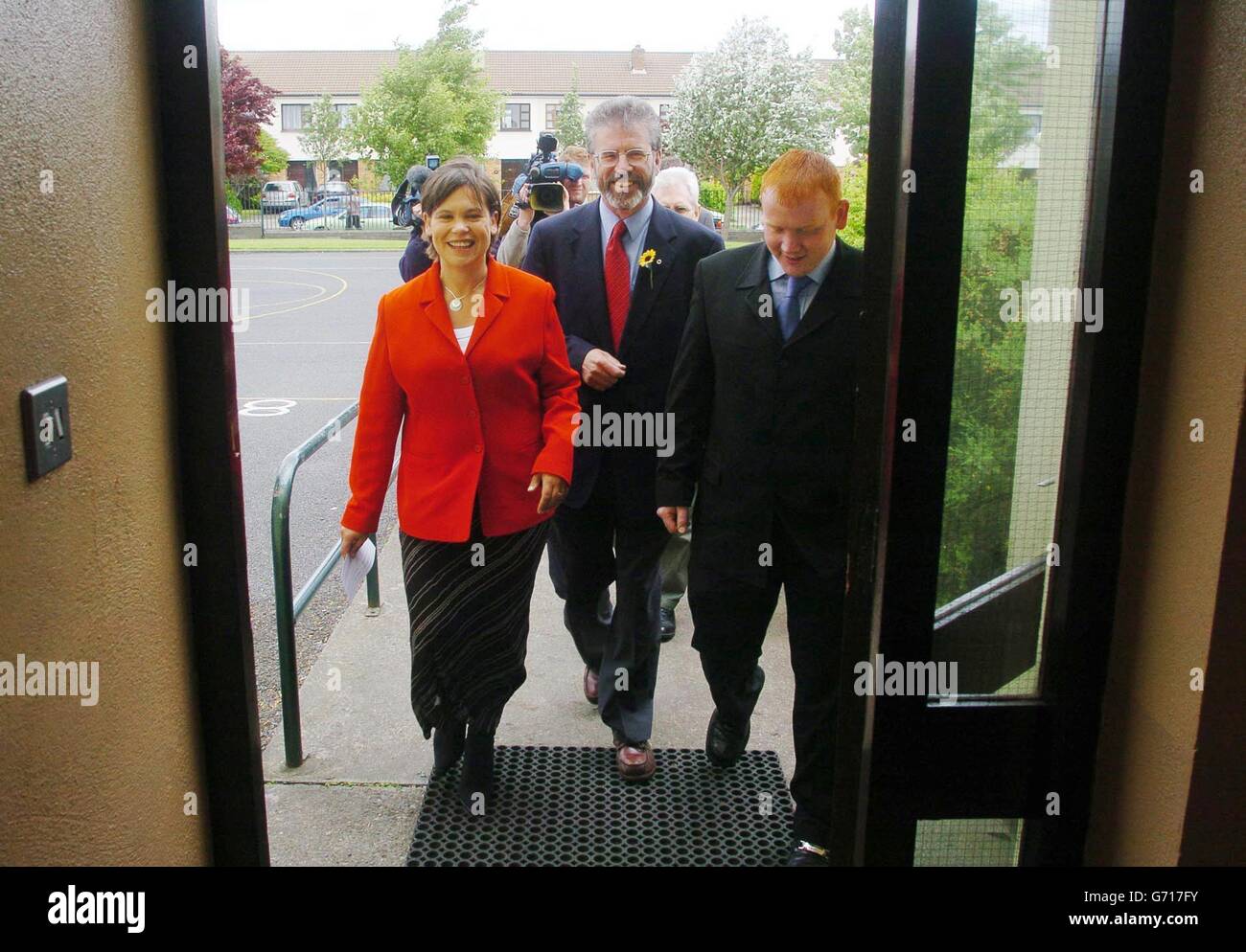 Sinn Fein's President Gerry Adams, European Election candidate Mary Lou ...
