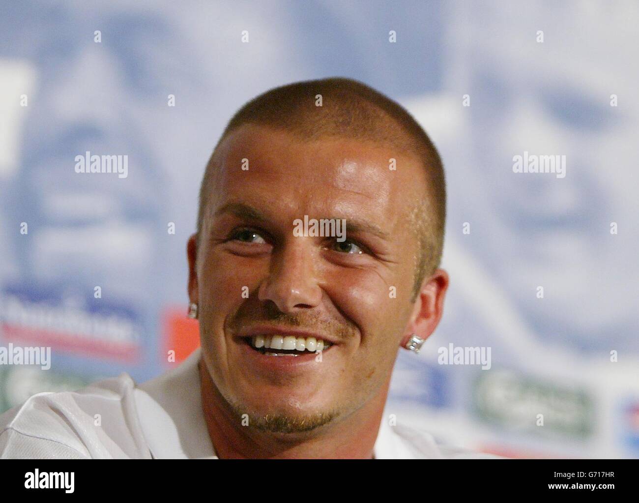 England captain David Beckham speaking during a press conference in the ...