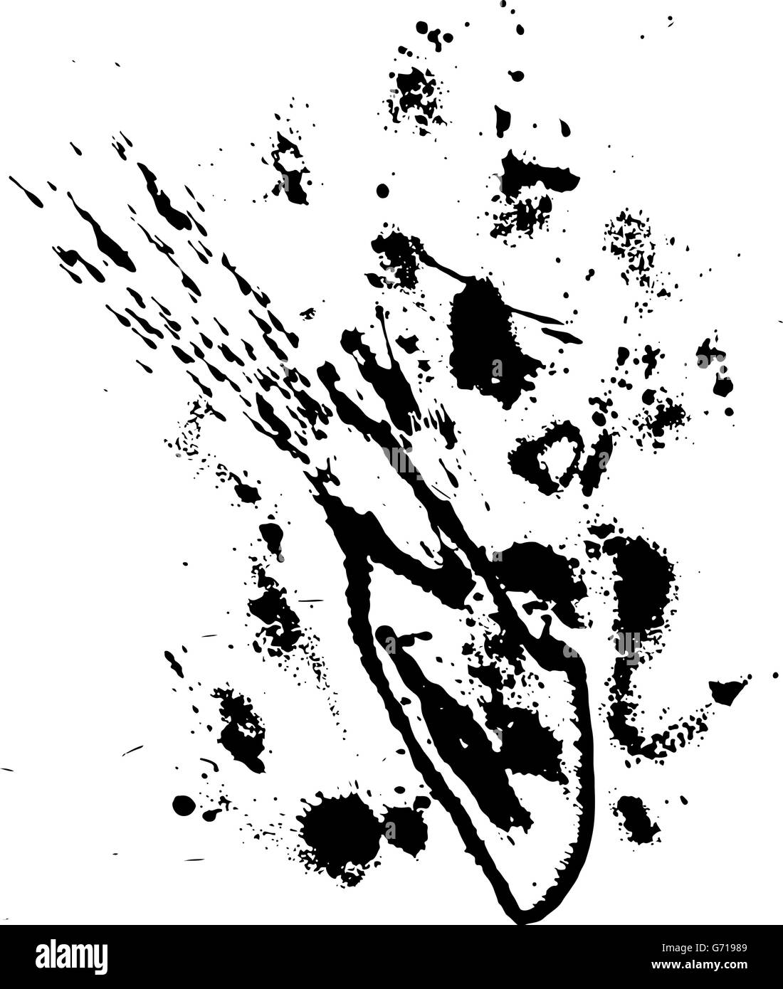 Abstract ink drops background. Black and white vector grunge texture ...