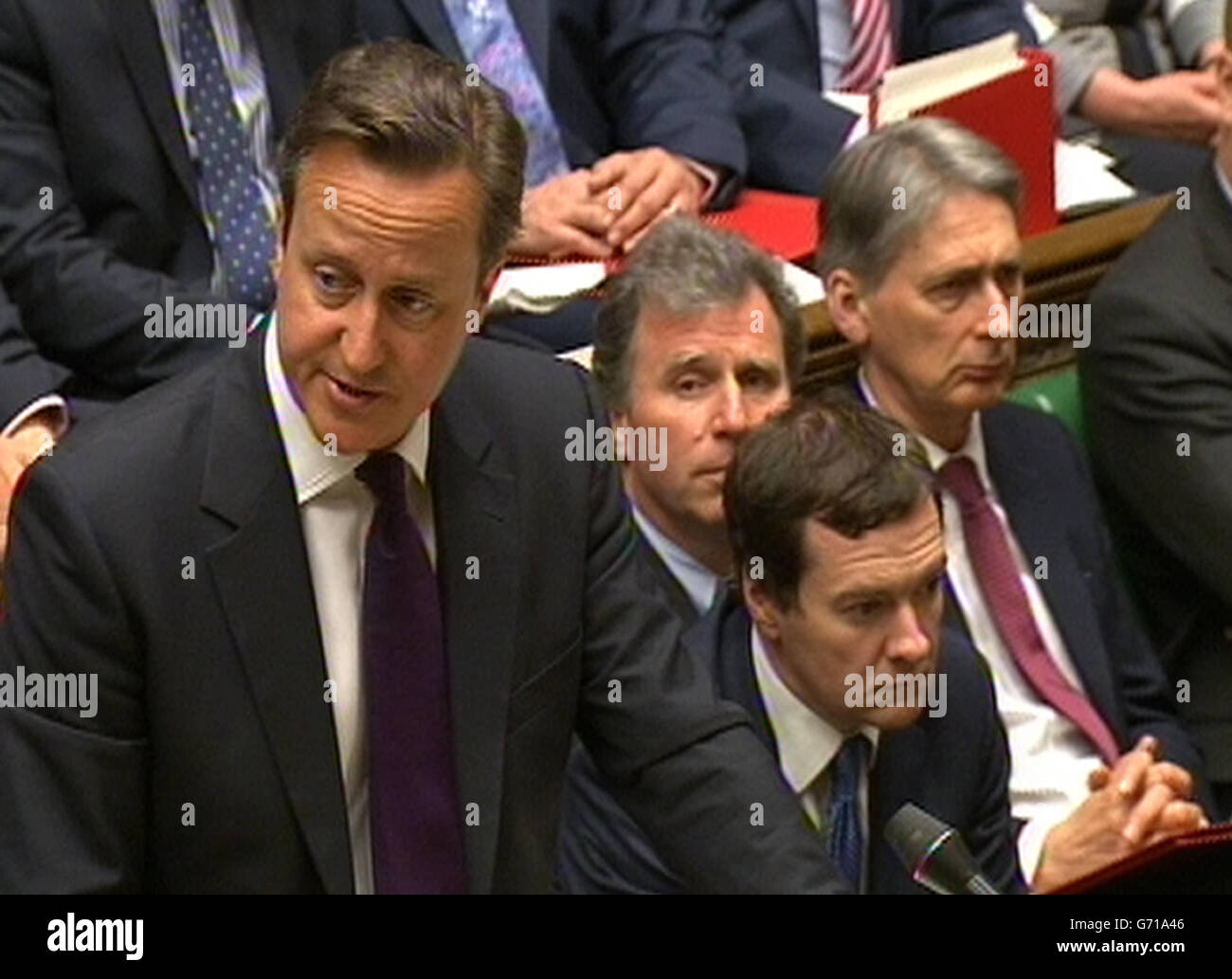 Prime Minister David Cameron speaks during Prime Minister's Questions ...