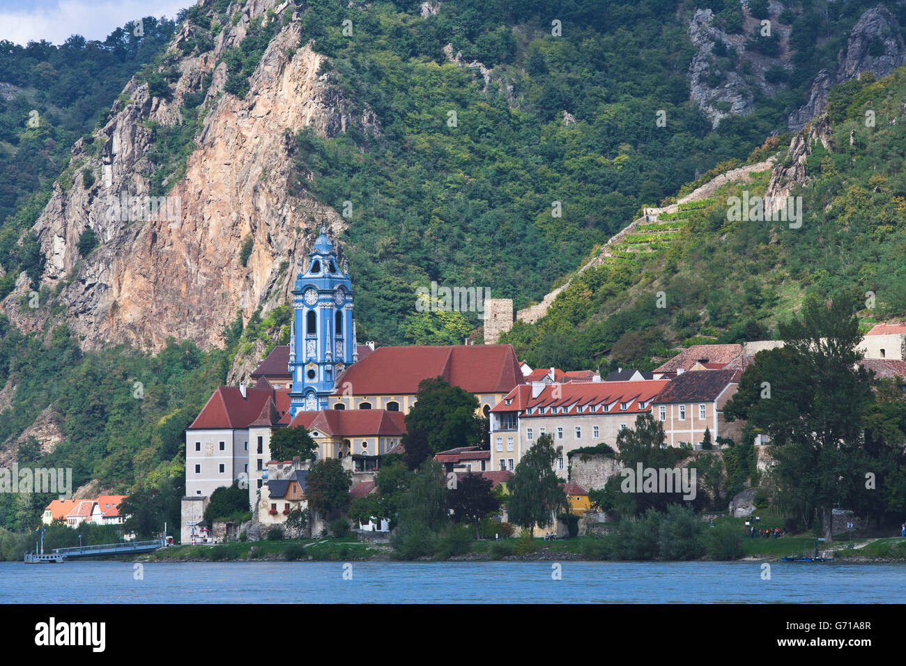 Durnstein monastery, Durnstein, Danube, Wachau, Lower Austria ...