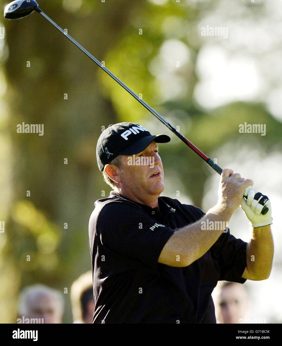 Golf action crouching mark calcavvecchia hi-res stock photography and ...