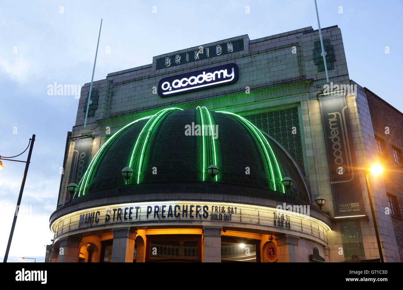 London Music Venues - Stock. The O2 Academy Brixton music venue in ...